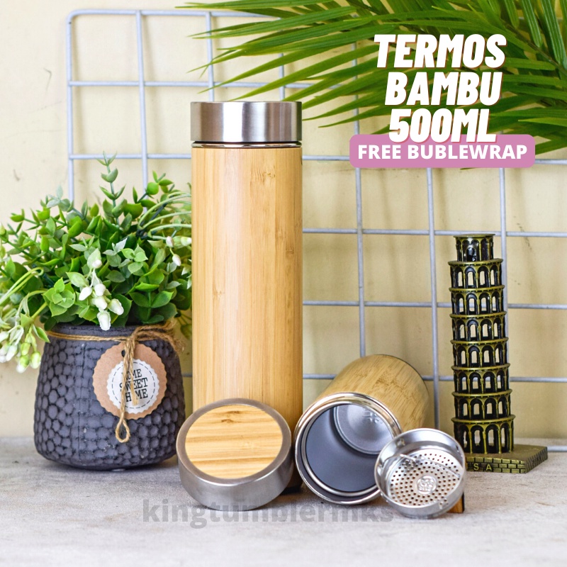 Jual Botol Termos Bambu Bamboo Full Body Klasik Stainless Steel 500ml ...