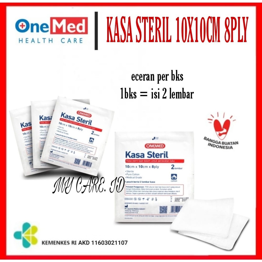 Jual LynCare Kasa Steril 10x10 cm OneMed 8 ply Isi 2 Lembar/ Kassa ...