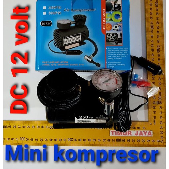 Jual POMPA BAN MOBIL MINI AIR COMPRESSOR 12V 250 PSI MURAH KOMPRESOR ...