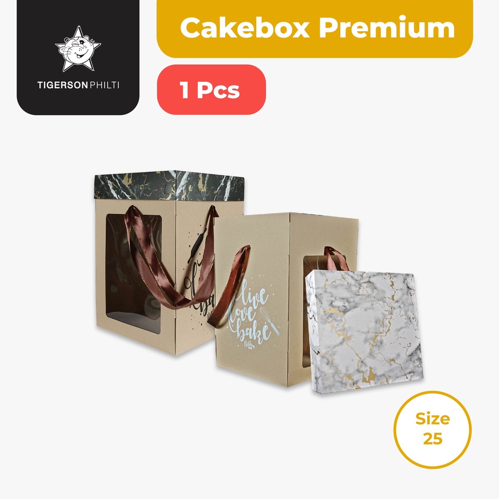 Jual Cake Box/Packaging kue/kotak Kue/kemasan kue Ribbon Premium uk 25 ...