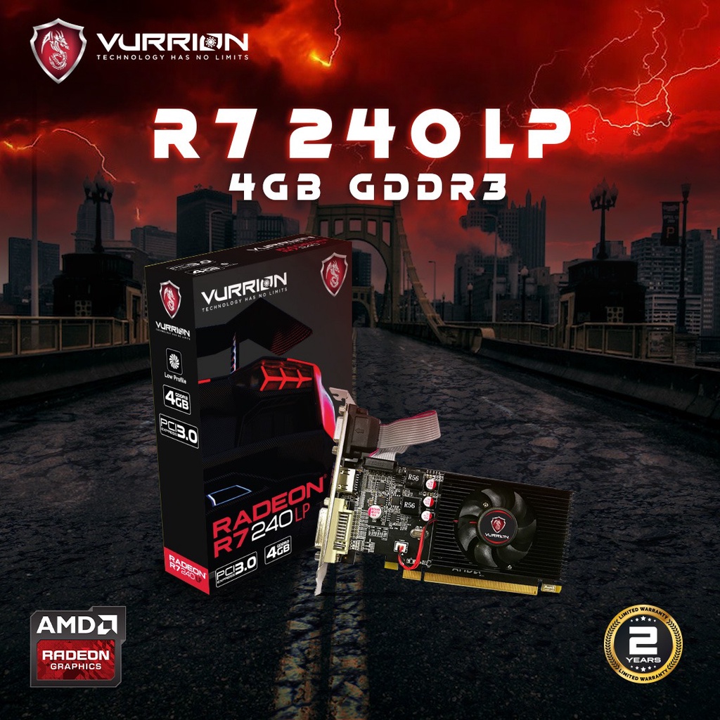 Jual Vga Card AMD Radeon R7 240 LP 2GB 4GB GDDR3 128Bit GPU Vurrion Low ...