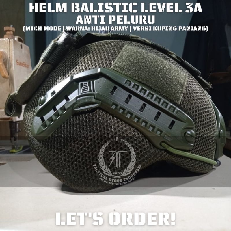 Jual Helm Tactical Balistic / Helm Balistik Level 3 A Warna Hijau Army ...