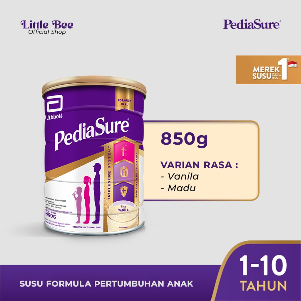 Jual Susu Formula Pertumbuhan Anak 1-10 Tahun | PediaSure 850g | Rasa Vanila dan Madu | Shopee ...