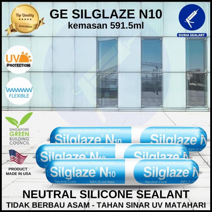 Jual Silicone Sealant Lem Kaca Silikon Silen Ge Silglaze N10 Sosis ...