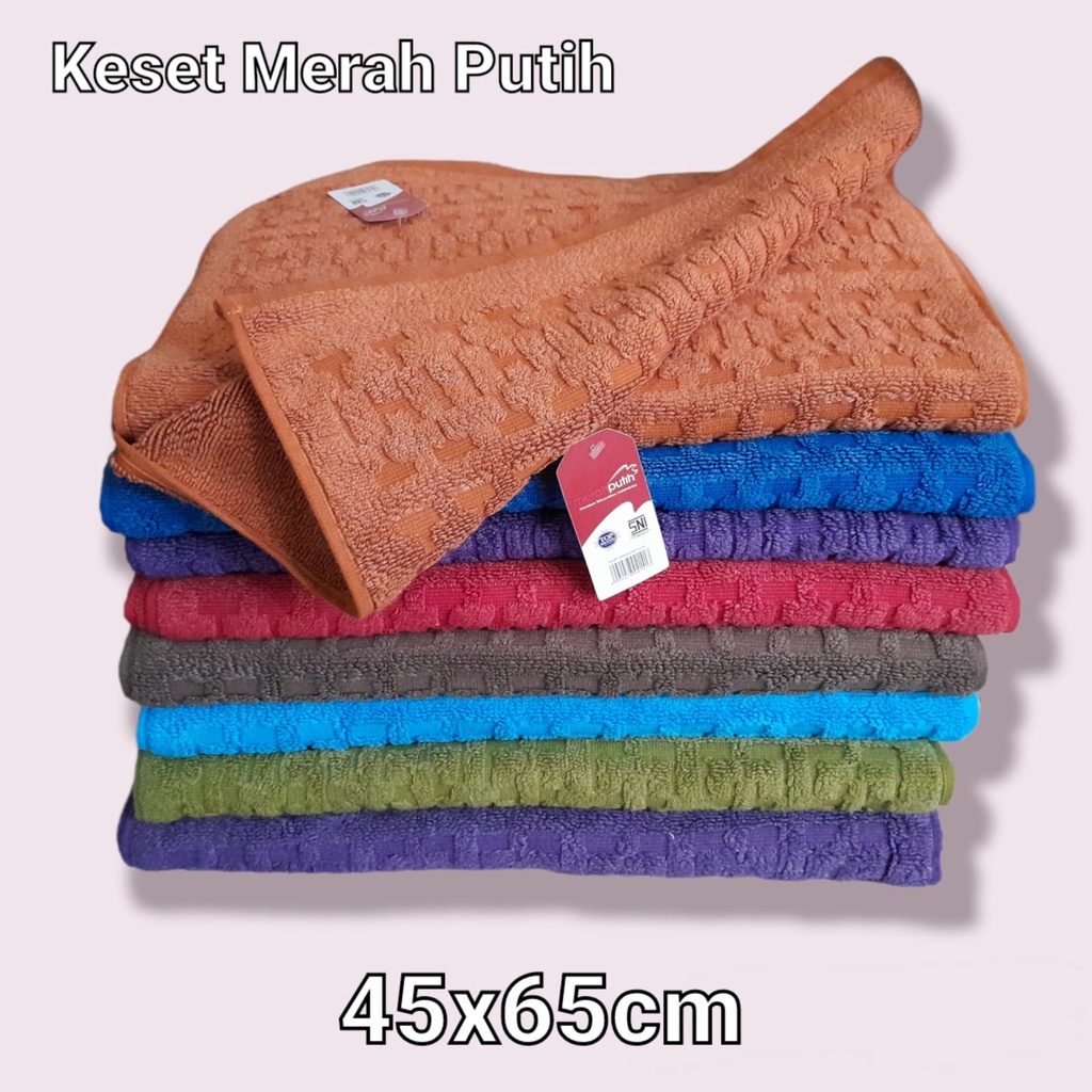 Jual ATB (Isi 1 Pcs) Keset Merah Putih Tebal Uk 45x65 By Terry Palmer ...