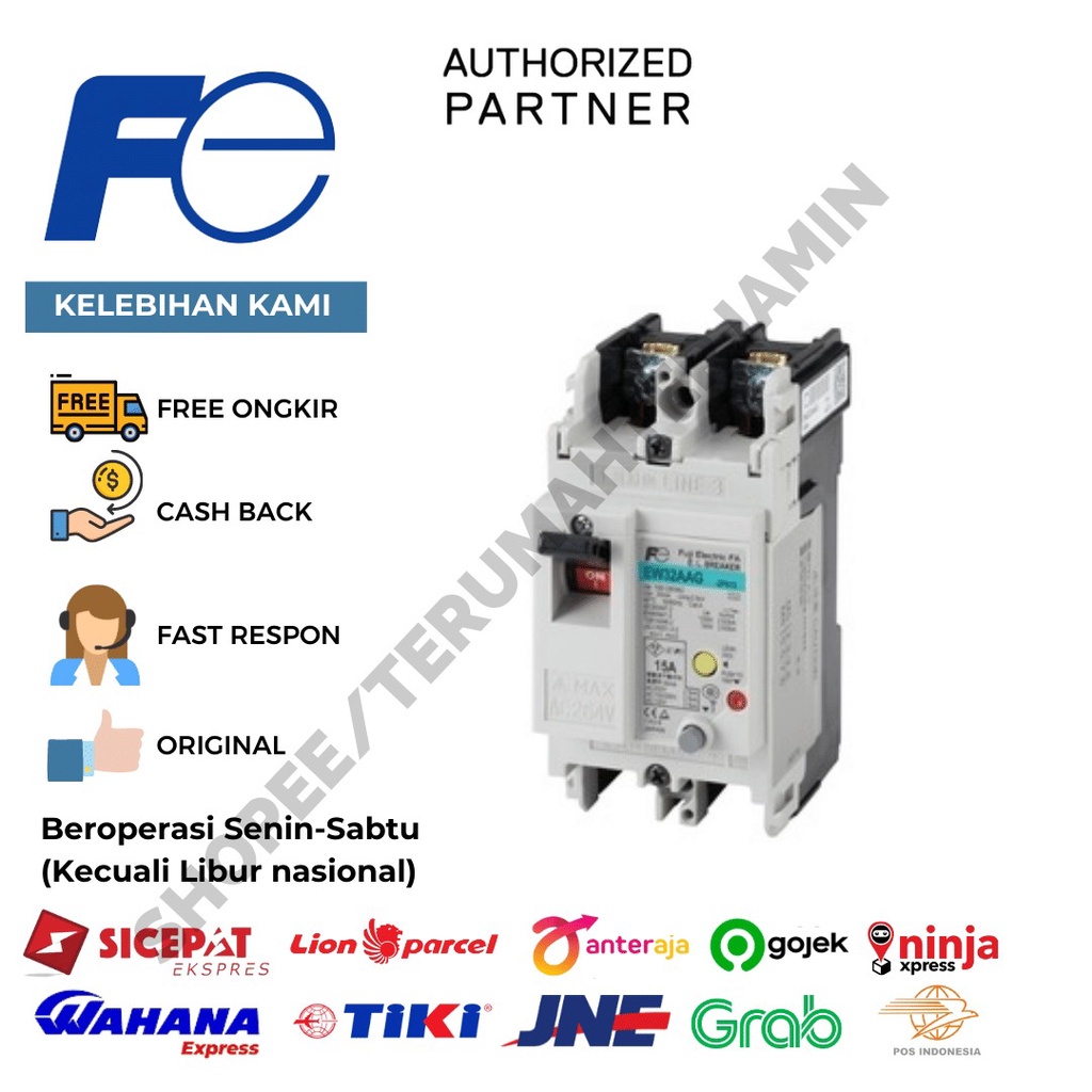 Jual FUJI EW32AAG-2P015-B EARTH LEAKAGE CIRCUIT BREAKER (ELCB) 30mA 2P ...
