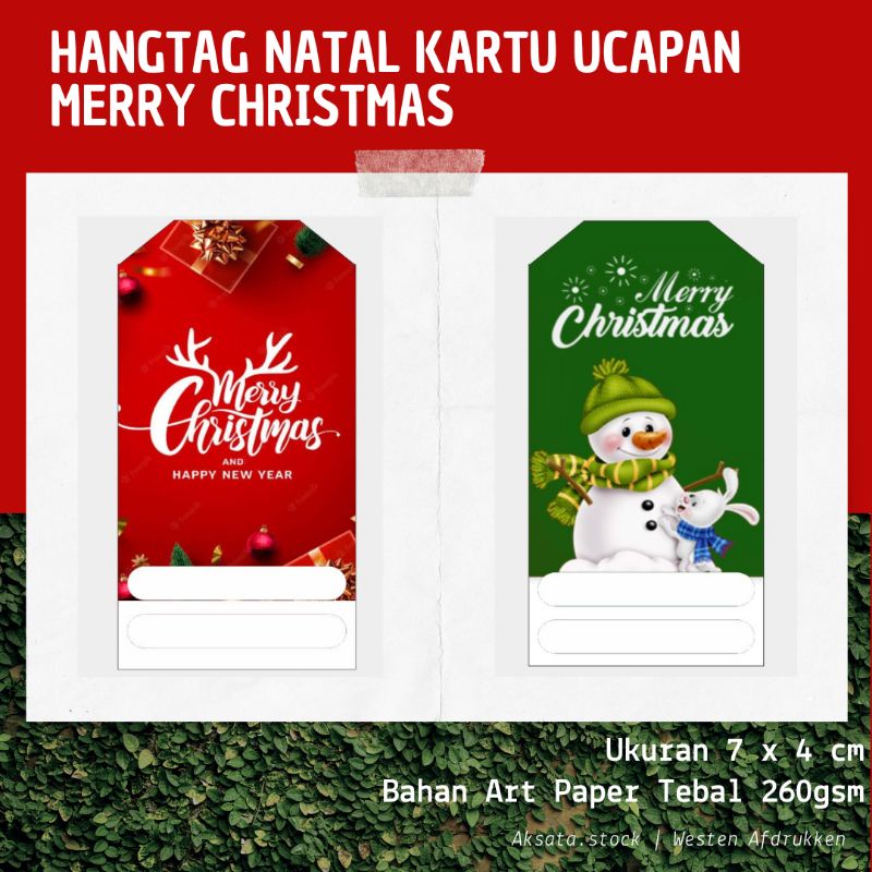 Jual Kartu Ucapan Natal Merry Christmas Hangtag Natal Hangtag Hampers ...