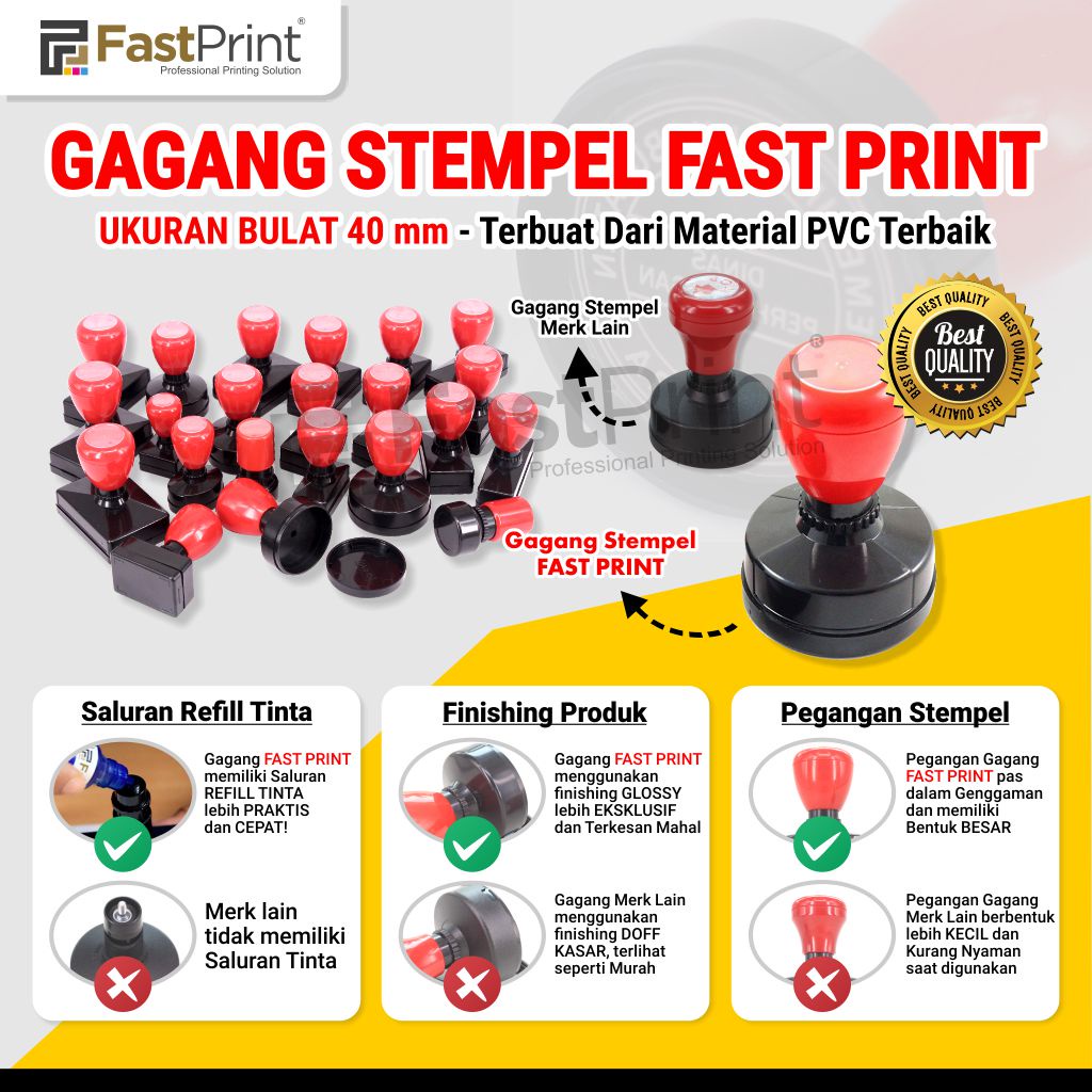 Jual D40 - Gagang Stempel Flash Kilat Warna Ukuran Bulat 40 MM | Shopee ...