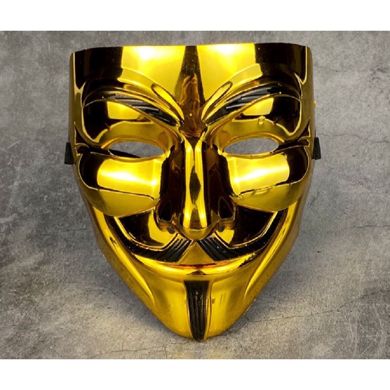 Jual topeng hacker spesiall gold | Shopee Indonesia