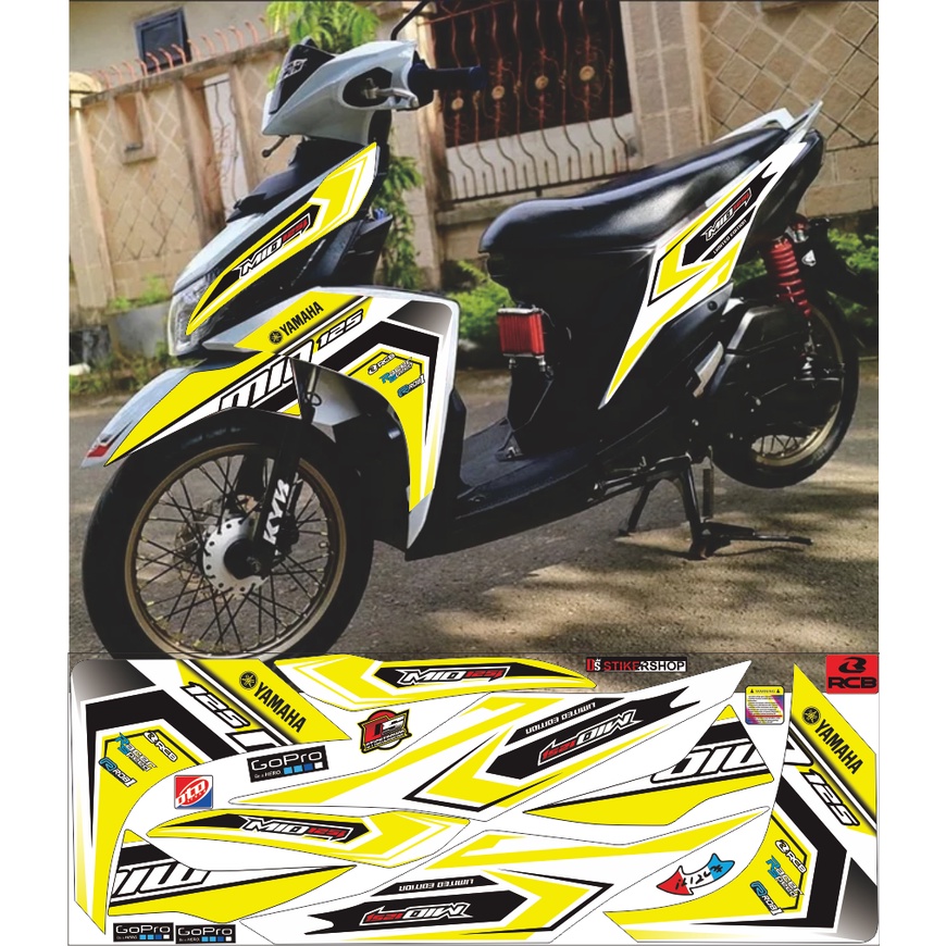 Jual STRIPING MIO M3/MIO Z CONCEPT RACING WARNA PUTIH LIS KUNING ...