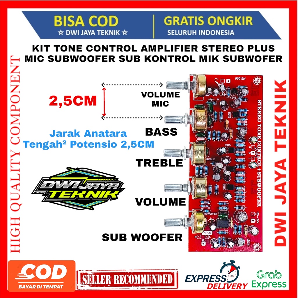 Jual KIT TONE CONTROL AMPLIFIER STEREO PLUS MIC SUBWOOFER SUB KONTROL ...