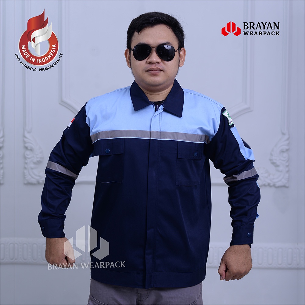 Jual Baju Kerja Wearpack Safety Warna Dongker Tosca Kemeja Proyek Lengan Panjang Navy Series