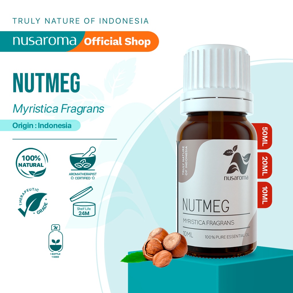Jual Nusaroma Nutmeg Essential Oil - 100% Pure & Therapeutic Essential ...