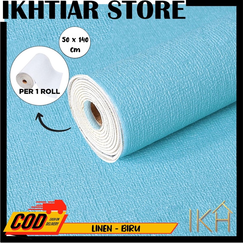 Jual Wallpaper Sticker dinding Linen Roll / Wallfoam Dinding Dekorasi ...