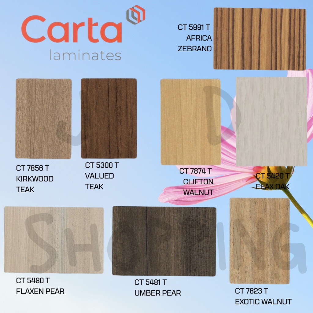 Jual (LUAR KOTA WAJIB PALLET KAYU) HPL CARTA WOODGRAIN CT 5991/7856/5300/5481/5480/5420/7874 ...