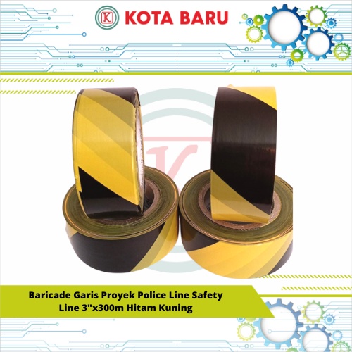 Jual Baricade Garis Proyek Police Line Safety Line 3"x300m Hitam Kuning ...