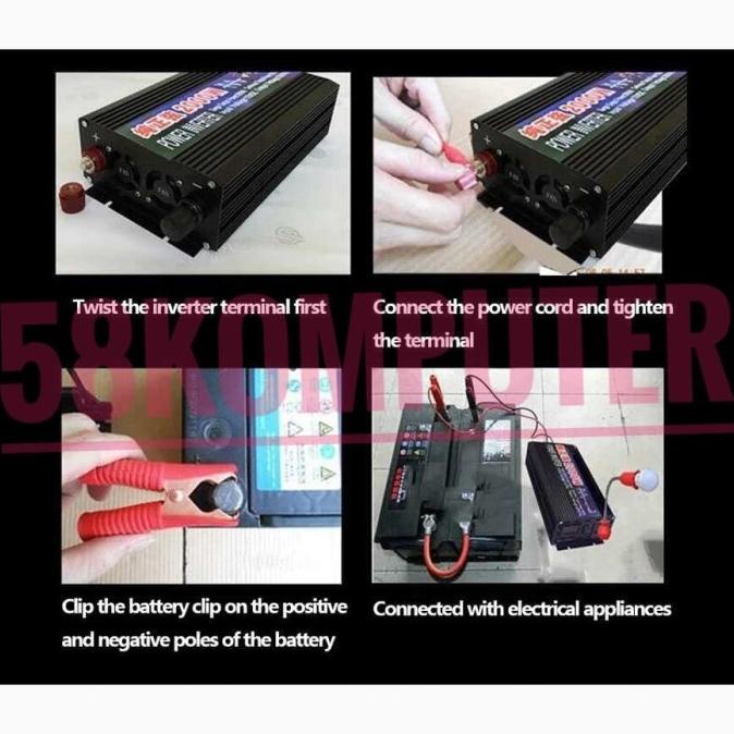 Jual Power Inverter Pure Sine Wave Psw Dc 12V/24V To Ac 220V 3000W | Shopee Indonesia