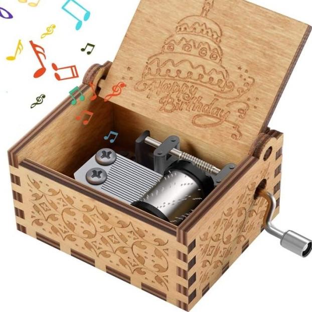 Jual Kotak Musik Kayu Antik Wooden Music Box Happy Birthday Kotak Music ...