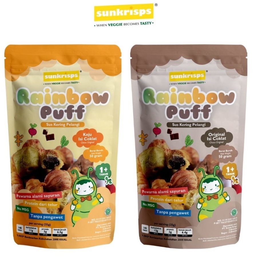 Jual Sunkrisps Rainbow Puff Choco Cheese | Sus Kering Pelangi 50gr ...