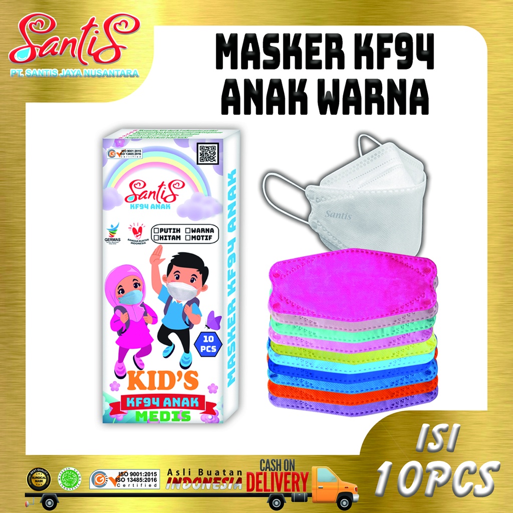 Jual Masker KF94 Anak Warna SANTIS (Isi 10pc) | Shopee Indonesia