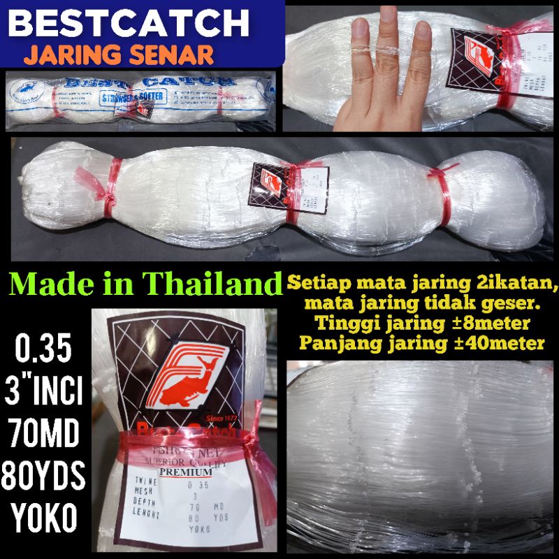 Jual JARING SENAR BEST CATCH 0.35MM 3INCI JARING JALA FISHING NET ...
