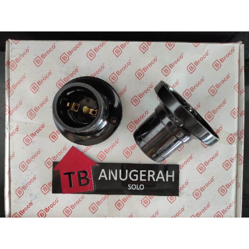 Jual Fitting Tempel Broco Hitam 210L / Ceiling Lamp Holder / Fitting ...