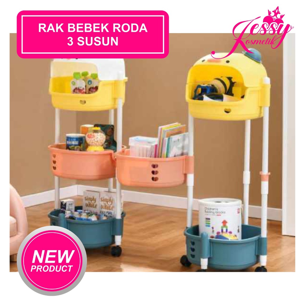 Jual [6000gr] T717 | Rak Roda 3 Susun Duck Tempat Penyimpanan Mainan ...