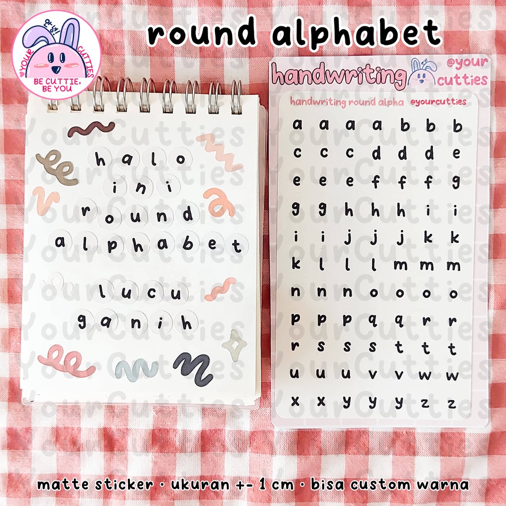 Jual [SHEET] STICKER BULAT ALPHABET ALFABET HURUF KECE TULISAN SENDIRI ...