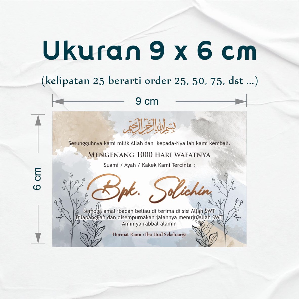 Jual STIKER 40 HARI / STIKER 100 HARI / STIKER WAFAT / STIKER MENGENANG ...