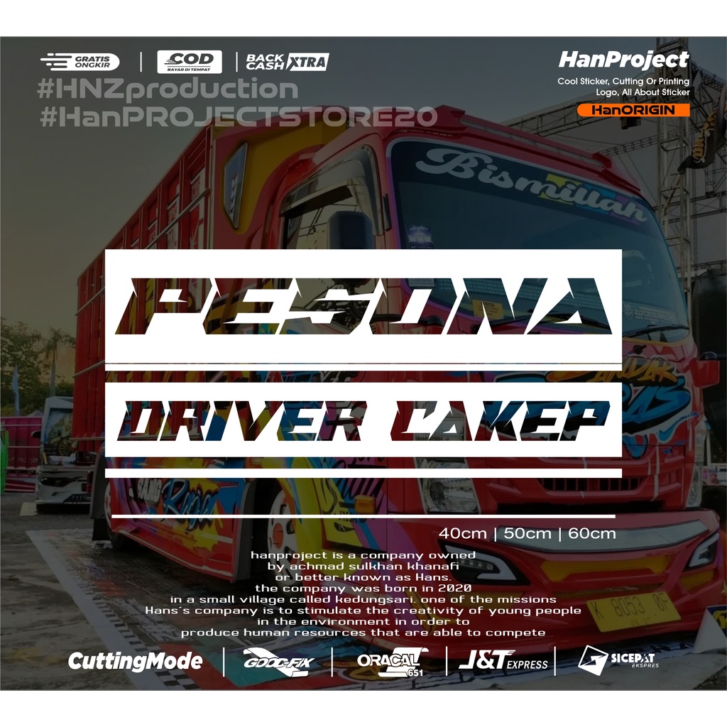 Jual STICKER KACA MOBIL TRUCK DAN PICK UP TERBARU TULISAN "PESONA ...