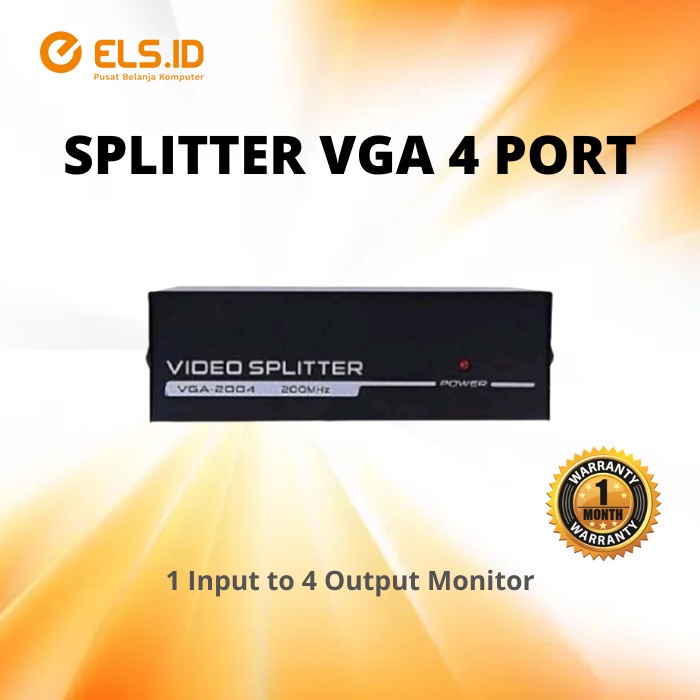 Jual Splitter VGA 4 Port (1 Input to 4 Output Monitor) | Shopee Indonesia
