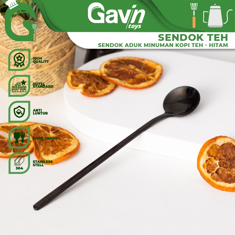 Jual Sendok Aduk Minuman Kopi Teh Bobba Mixing Spoon Tea Coffee Hitam ...
