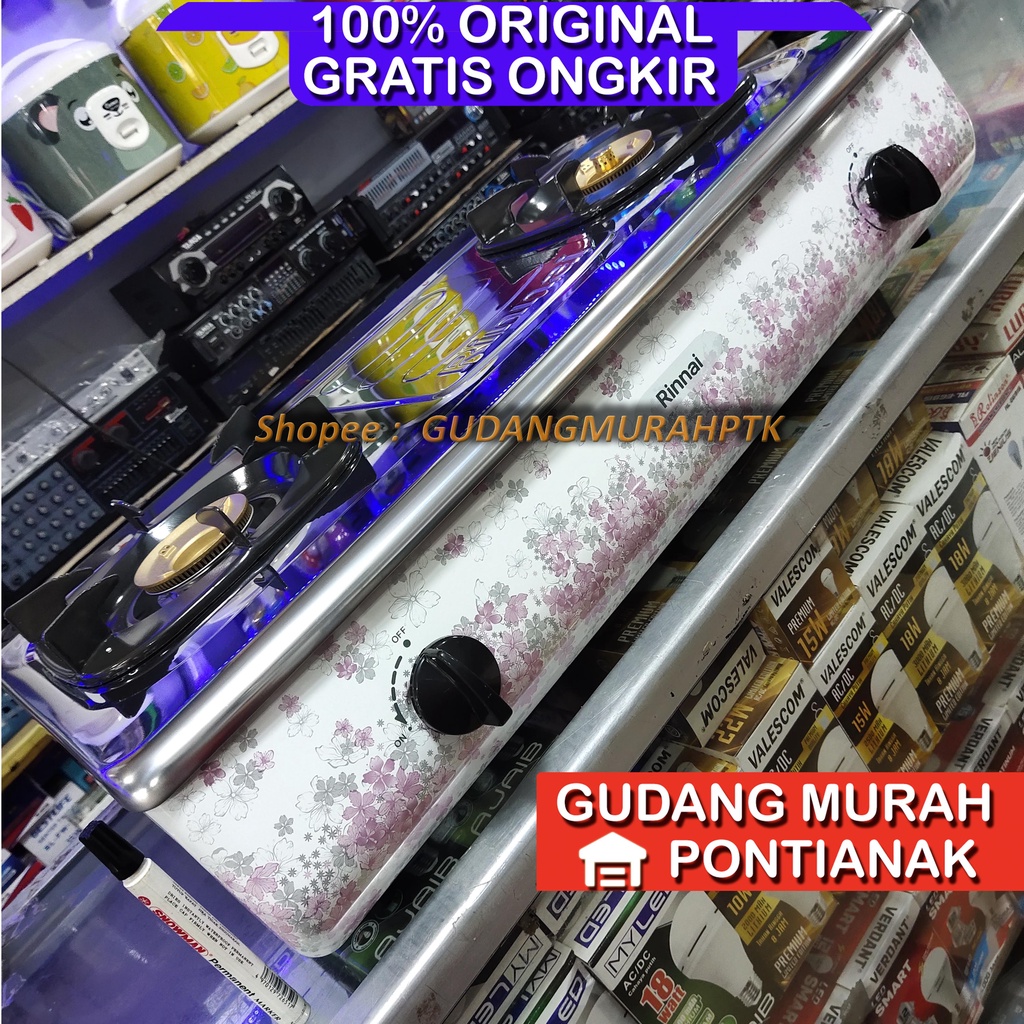 Jual Kompor Gas 2 Tungku JUMBO Motif BUNGA SAKURA API LILIN API BESAR ...