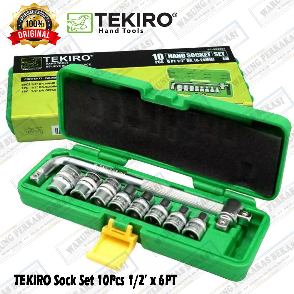 Jual Tekiro Jepang Sock Set 10Pc 1/2" X 6PT 12PT 8-24mm Kunci Sok Socket Lengkap 10Pcs | Shopee ...