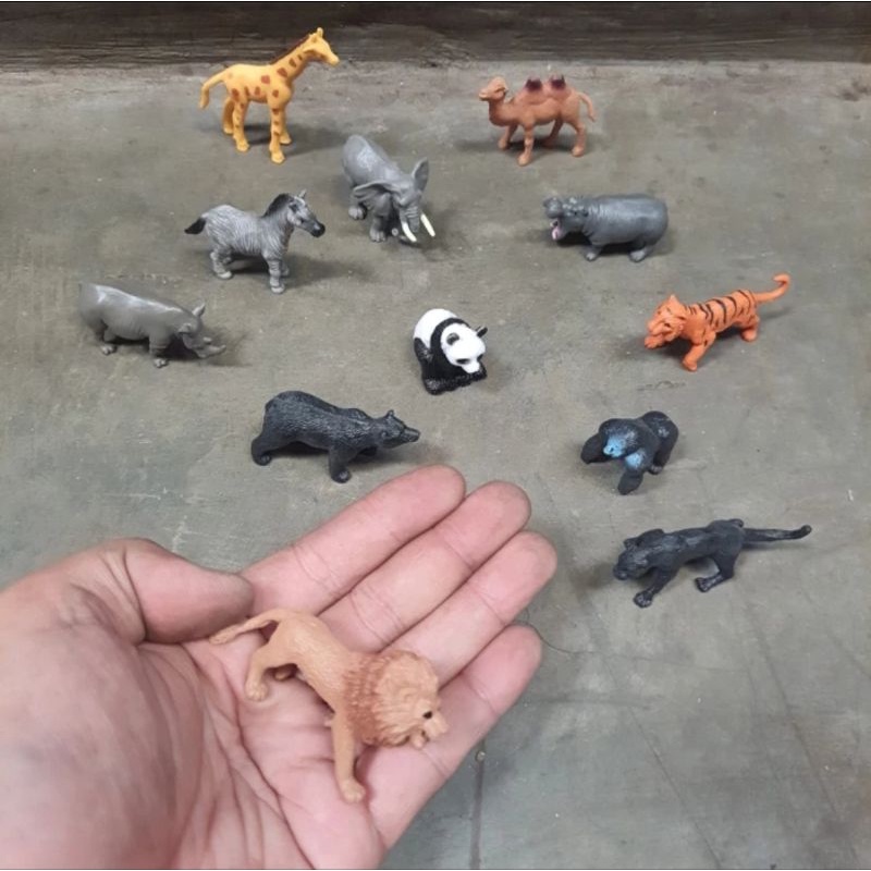 Jual Mainan Miniatur Hewan Karet Kecil Fauna Safari isi 12 pcs | Shopee ...