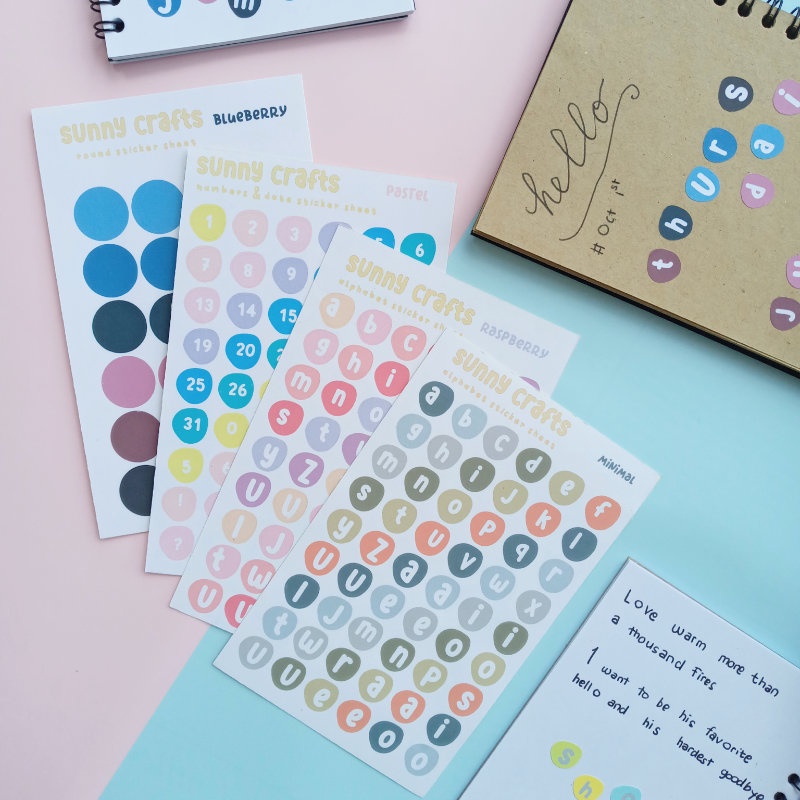 Jual STICKER STIKER HURUF ALPHABET/ANGKA/BULAT/ STIKER BUJO | Shopee ...