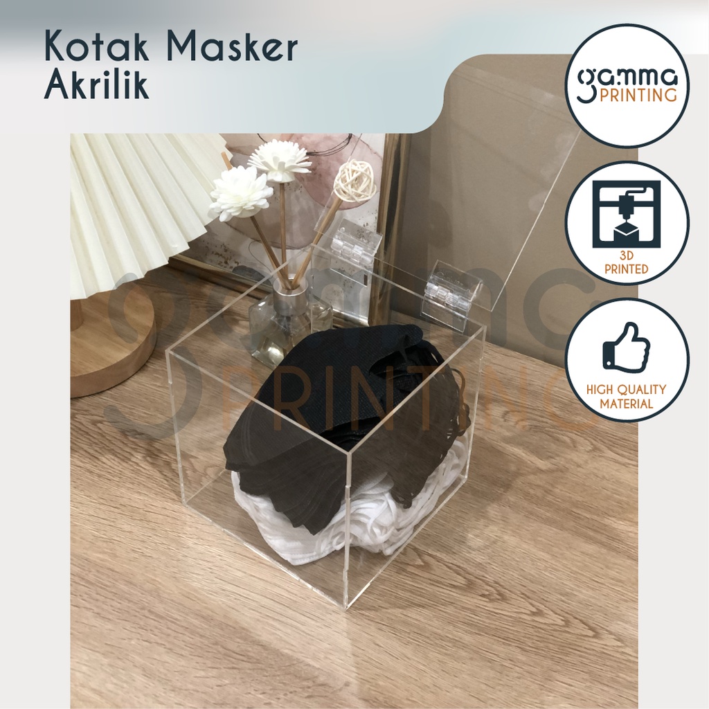 Jual Box Arcylic Masker Tutup Engsel / Kotak 13x13x13 Akrilik / Gift ...