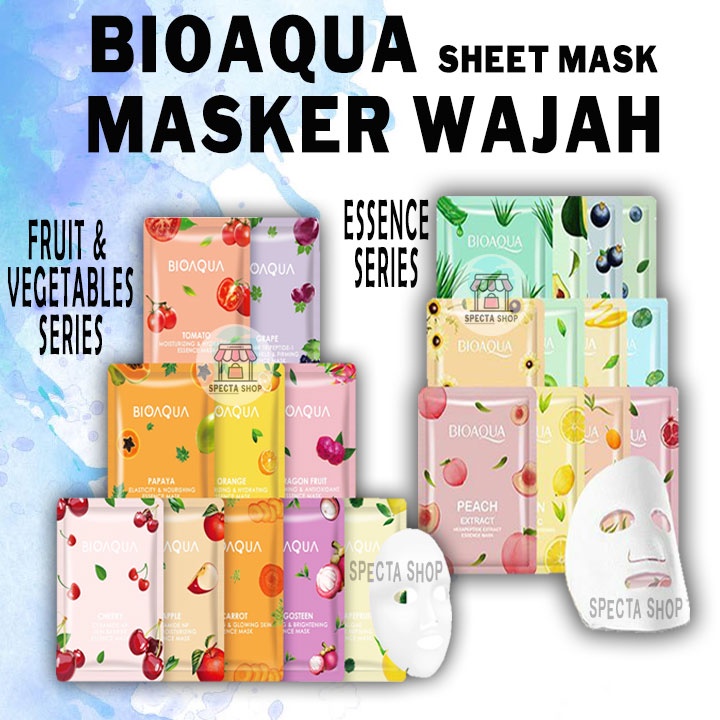 Jual Bioaqua Essence Sheet Mask Brightening Fruit & Vegetables Series Masker Wajah | Shopee ...
