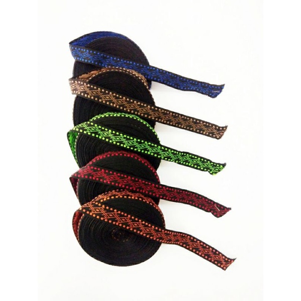 Jual bisban tali wabbing kotak motif batik terbaru ukuran 2 cm 1 roll ...