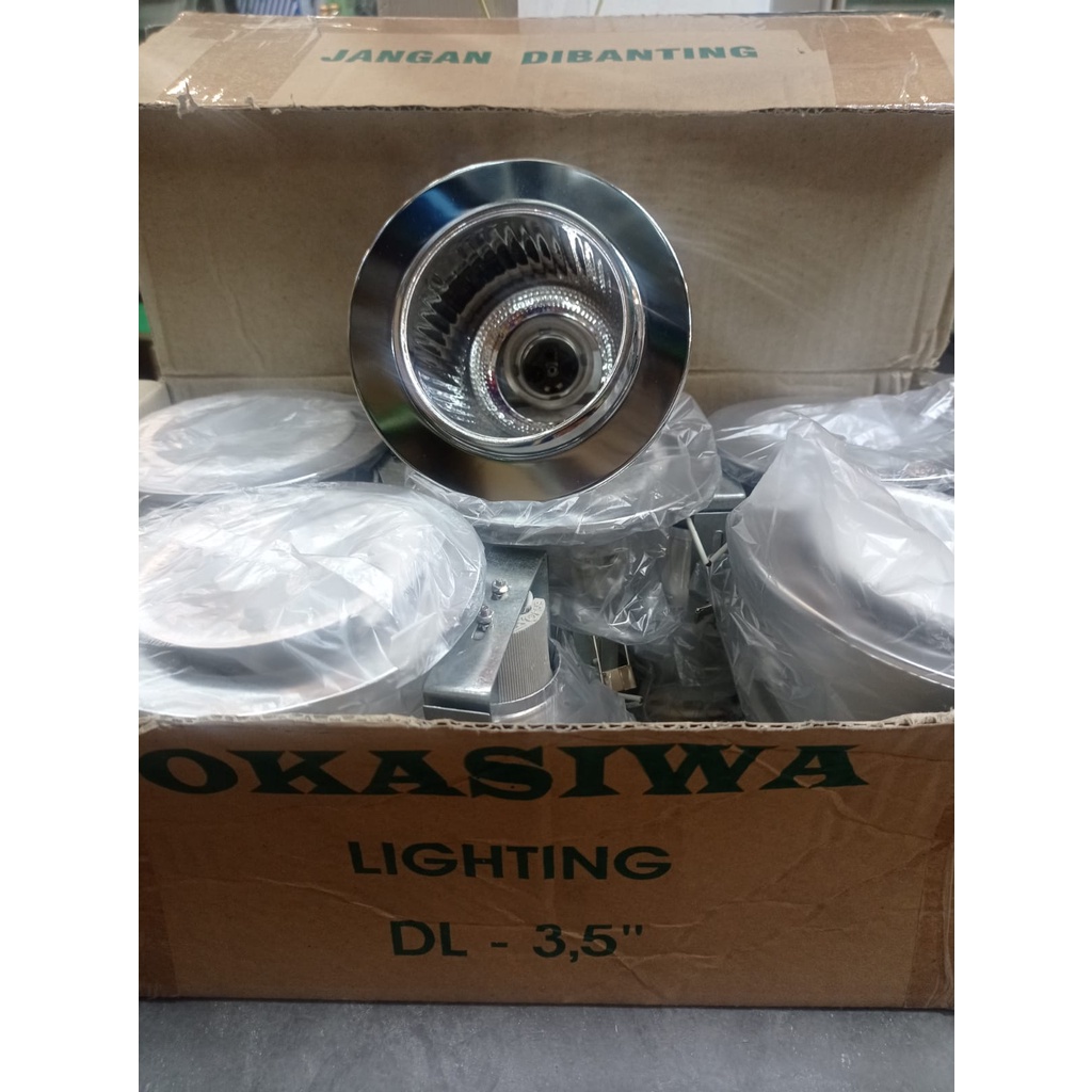 Jual KAP LAMPU DOWNLIGHT 3,5 INCH - OKASIWA - SILVER - PAKET 10PCS ...