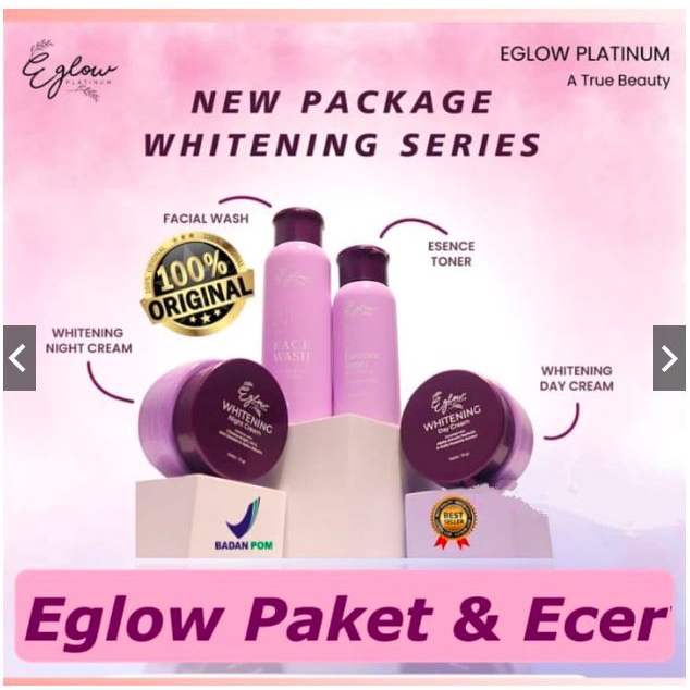 Jual Eglow Platinum Skincare Ready/ cream whitening/acne/ultimate/serum ...