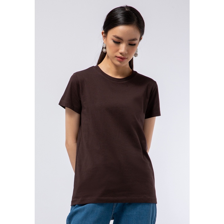 Jual Executive Basic Round Neck Cotton T-Shirt Coffee | Shopee Indonesia