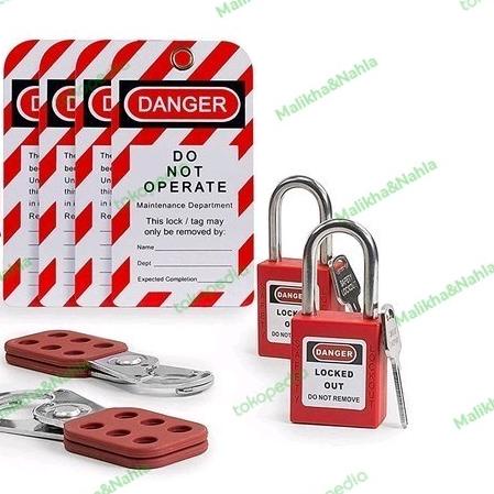 Jual TRADESAFE Lockout TAGOUT KIT with Hasps, Loto Tags, Red Safety Padlock | Shopee Indonesia