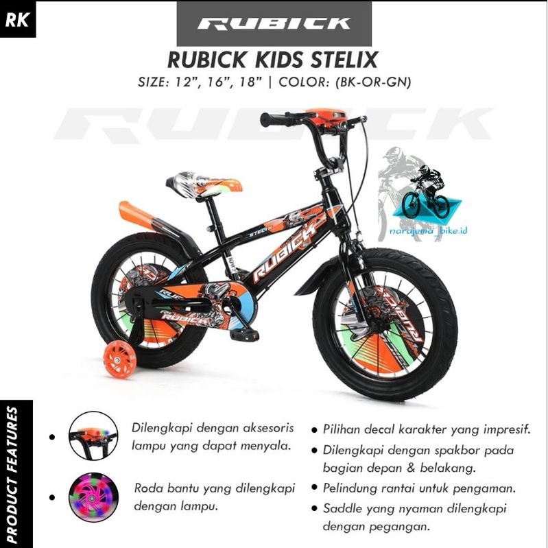 Jual Sepeda BMX RUBICK KIDS STELIX Sepeda anak Laki laki 12 inch,16 ...