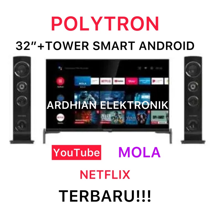 Jual TV LED POLYTRON 32" Inch PLD 32TAG5959 SPEAKER TOWER SMART ANDROID TV DIGITAL TERBARU ...