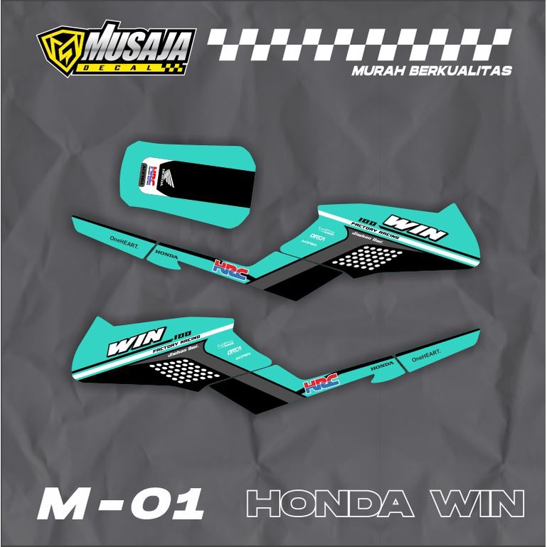 Jual Decal striping stiker Honda win 100 full body hijau tosca custom ...