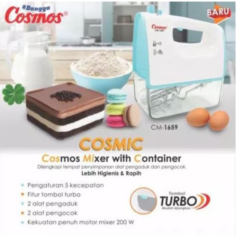Jual MIXER COSMOS CM-1659 (HAND MIXER) / STAND MIXER WiTH CONTAINER ...