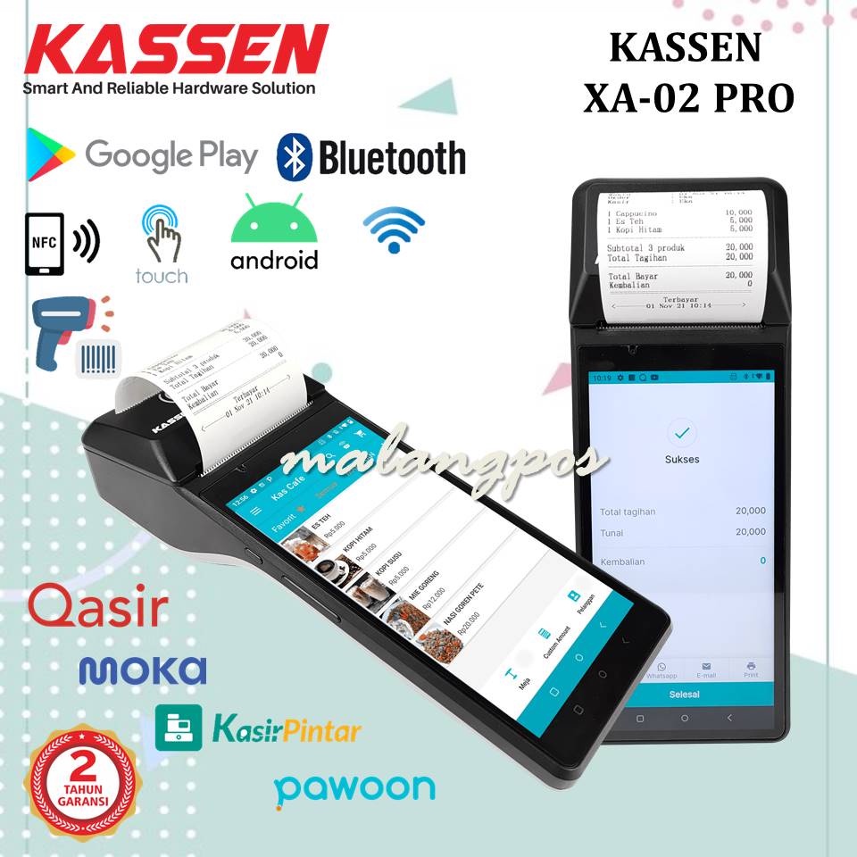 Jual All In One Android Kassen XA02 Pro Pos Payment XA-02 Pro Printer ...