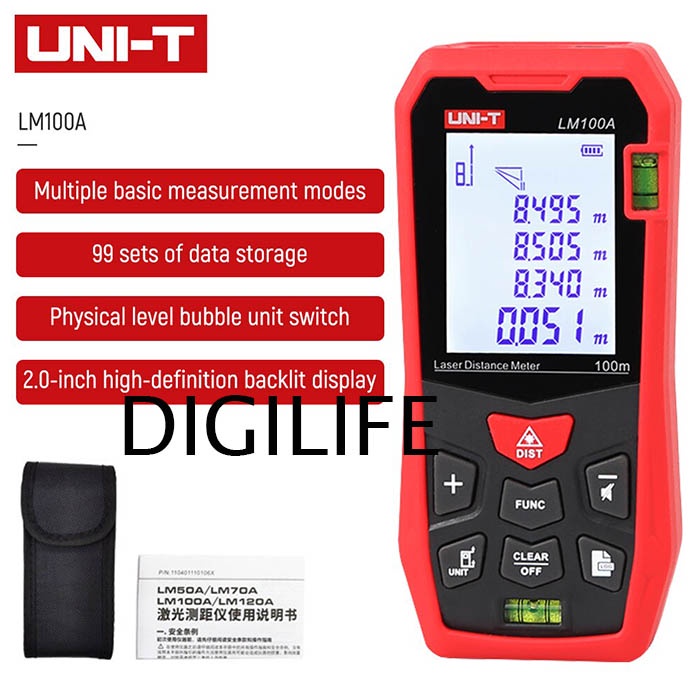 Jual Laser Distance Meter UNI-T LM100A Rangefinder Measurer UNIT UNI T 100m Meteran Ukur 100 ...