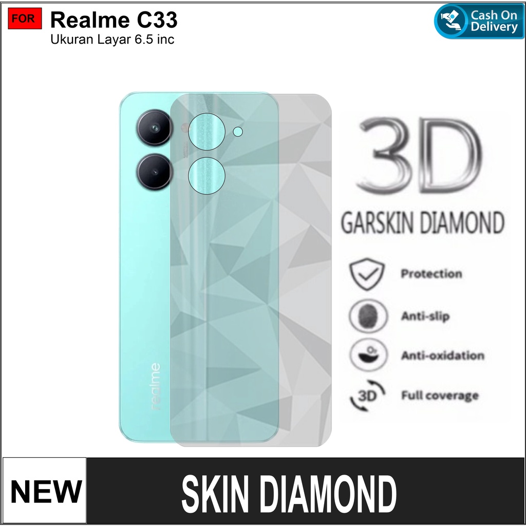 Jual Skin Carbon Realme C33 (2022) Back Skin Diamond 3D | Shopee Indonesia